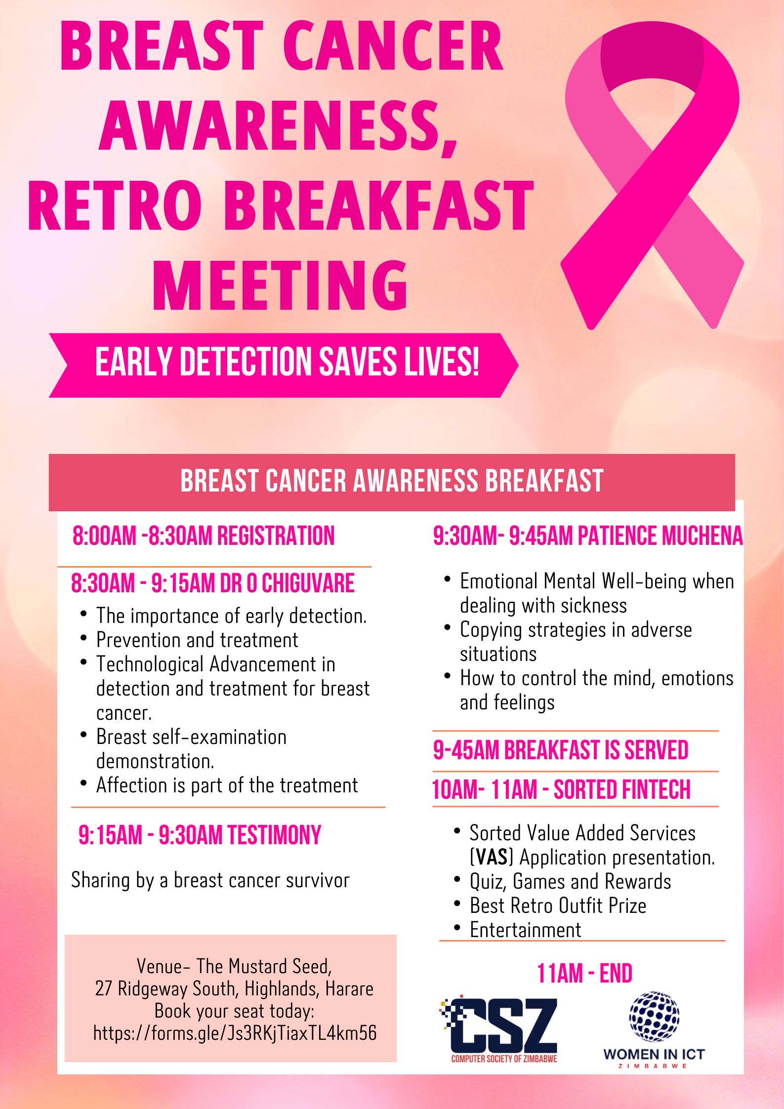 Breast Cancer Awareness Meeting Program | Computer Society of Zimbabwe